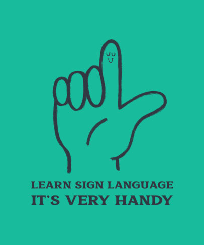 Placeit - T-Shirt Design Template With American Sign Language Graphics