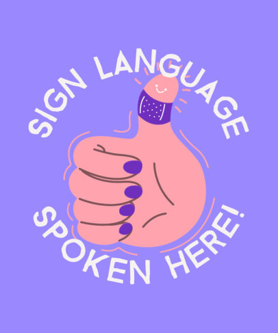 Placeit - T-Shirt Design Template with American Sign Language Illustrations