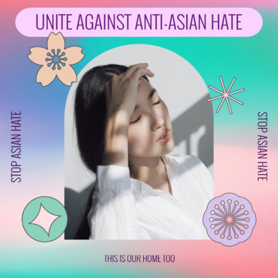 Placeit - Instagram Post Design Template Featuring a Stop AAPI Hate Message