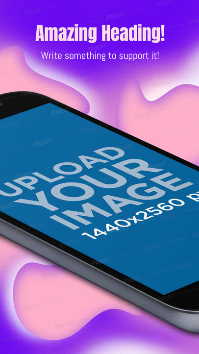 Placeit - Android Screenshot Maker of a Black Samsung Galaxy Floating ...