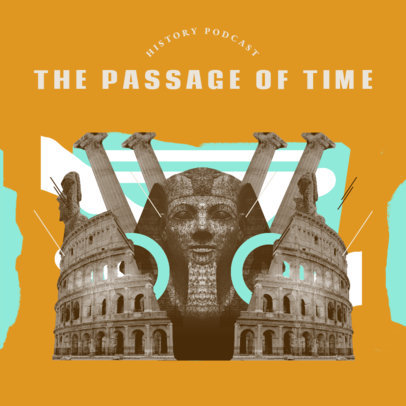 Placeit - Podcast Cover Maker for History Shows Featuring Surreal Collages
