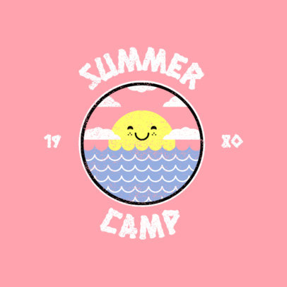 Placeit - Arts Summer Camp Logo Generator Featuring a Happy Sun Graphic