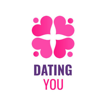 Placeit - Online Logo Maker Featuring Gradient Heart Icons for a Dating App