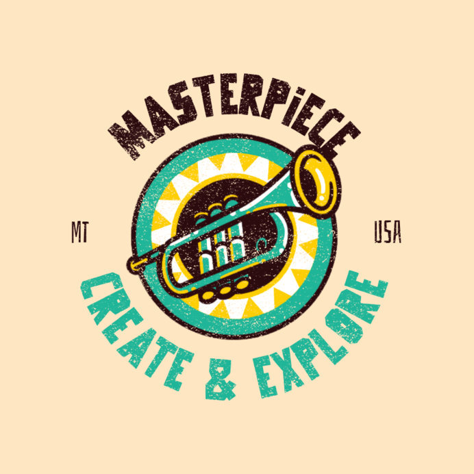 Placeit - Logo Template for Summer Music Camps Featuring a Trumpet Graphic