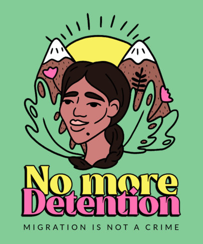 Placeit - T-Shirt Design Template Featuring Immigration-Themed Graphics ...