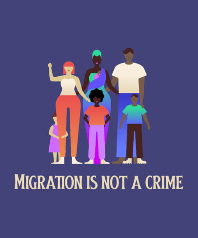 Placeit - T-Shirt Design Template with a Pro Immigration Message