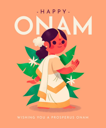 Placeit - Onam Festival-Themed T-Shirt Design Template Featuring an ...