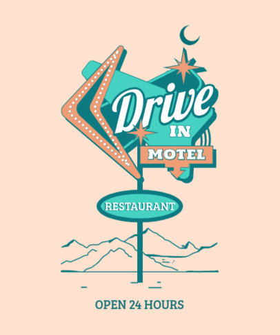 Placeit - T-Shirt Design Maker Featuring Retro Hotel Signs