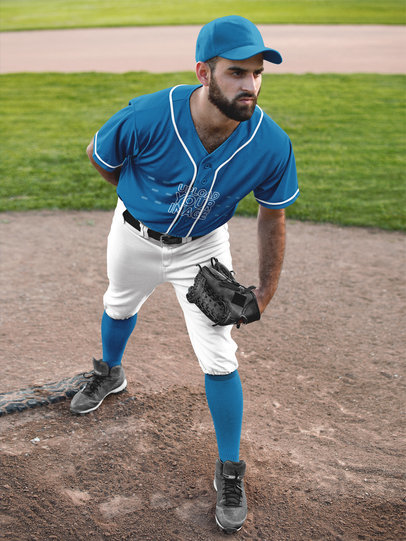 Placeit - Transparent Baseball Uniform Builder - Full Body Back of a Man