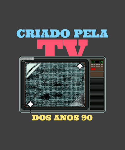 Placeit - T-Shirt Design Maker Featuring a Retro TV Illustration