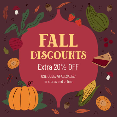 Placeit - Fall-Themed Instagram Post Design Template With Sales