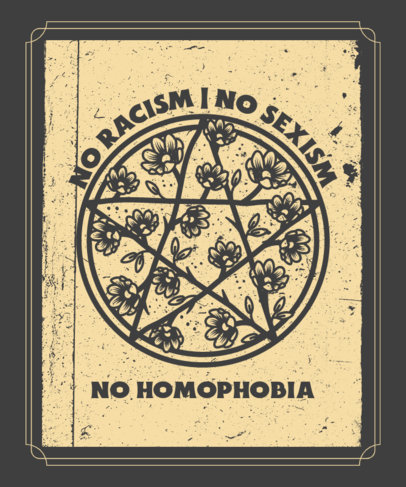 Placeit - T-Shirt Design Template Featuring a Pentagram and Cobweb