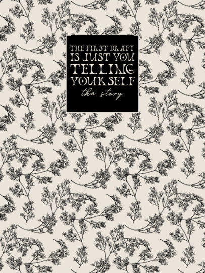 Placeit - Notebook Cover Maker With Quotes and Botanical Graphics