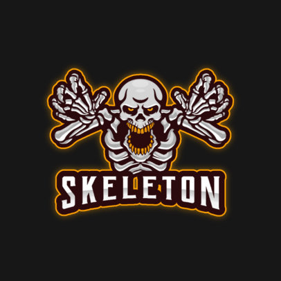 Placeit - Gaming Logo Generator Featuring a Spooky Skeleton Illustration