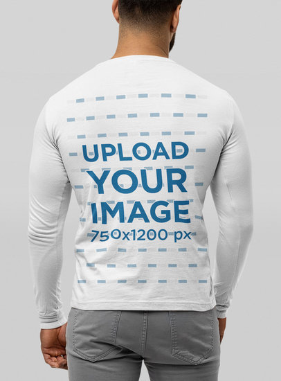 Placeit - Back-View T-Shirt Mockup of a Muscular Man Standing in a Studio