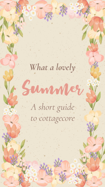 Placeit - Facebook Story Template Featuring Quotes and a Cottagecore Theme