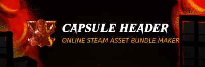 Placeit - Steam Capsule Template with a Shooter Character Graphic
