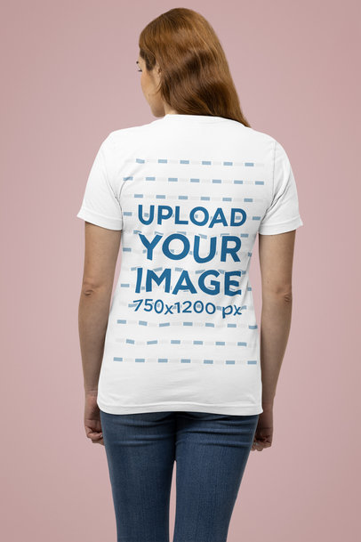 Placeit - Back View T-Shirt Mockup Featuring a Woman Wearing ...