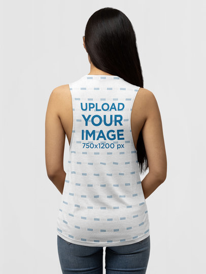 Placeit - Back View Mockup Featuring a Bella Canvas Tank Top Against a ...