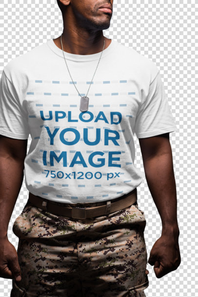 Placeit - Transparent Mockup Cropped Face Man Wearing a T-Shirt from ...