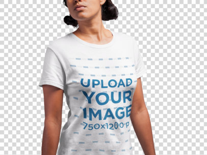 Placeit - Transparent T-Shirt Mockup Featuring a Woman Wearing Clear ...