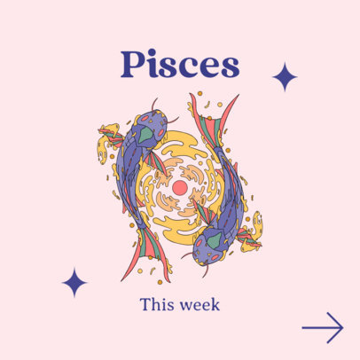 Placeit - Instagram Post Design Template With Zodiac-Themed Illustrations