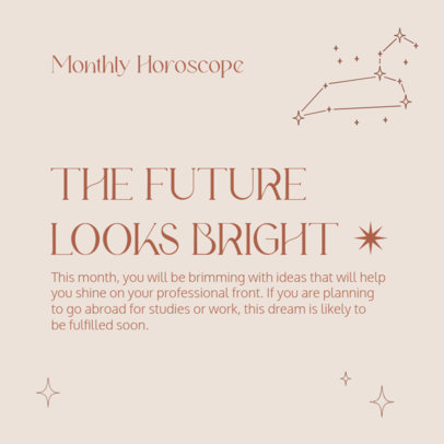Placeit - Horoscope-Themed Instagram Post Design Template Featuring a ...