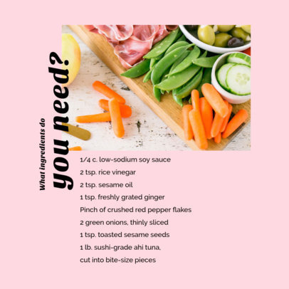 Placeit - Instagram Post Template with Ingredients for a Homemade Salad