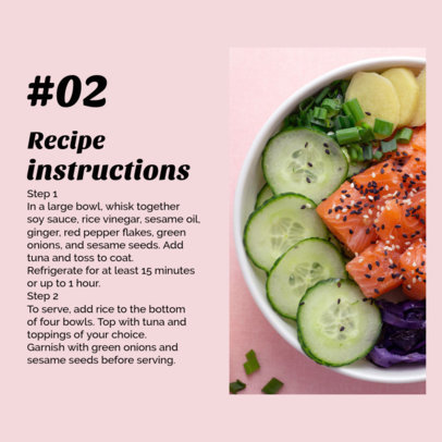 Placeit - Instagram Post Template for a Poke Bowl Recipe Carousel