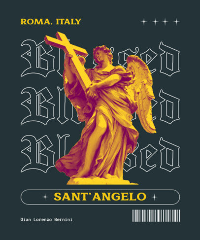 Placeit - T-Shirt Design Template Featuring an Anti-Design Aesthetic