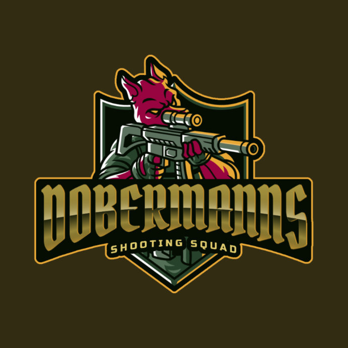 Placeit - Airsoft Logo Design Template Featuring a Wolf Shooting