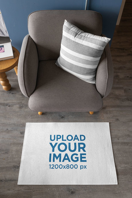 Placeit - Mockup of an Area Rug on a Living Room Floor
