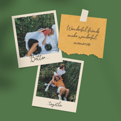 Placeit - Polaroid-Themed Instagram Post Design Template with a Collage ...