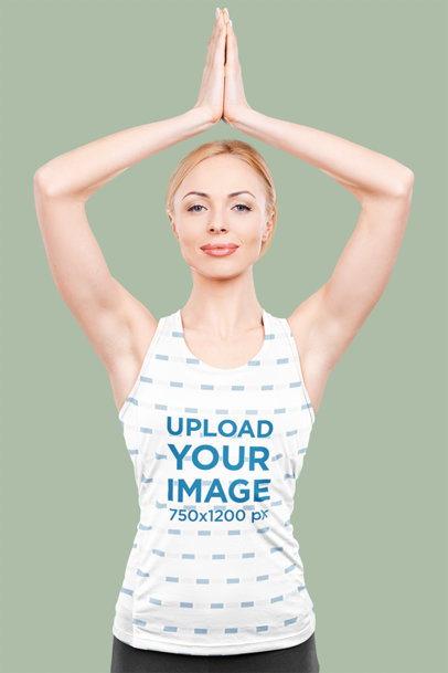 Placeit - Tank Top Mockup Featuring a Woman in a Dancing Pose