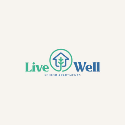 Placeit - Senior Living Logo Generator Featuring Simple House Icons