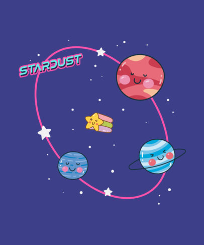 Placeit - T-Shirt Design Generator for Kids Featuring a Happy Planet ...