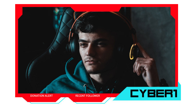 Placeit - Minimalistic OBS Webcam Frame Template with a Cybernetic Theme