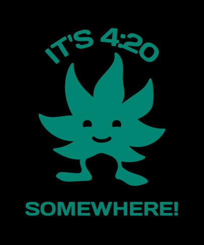 Placeit - T-Shirt Design Creator with a 420 Theme Featuring a Marijuana ...