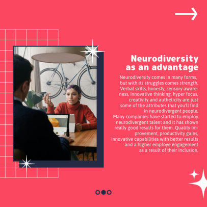 Placeit - Instagram Post Template Featuring Neurodiversity Facts for an ...