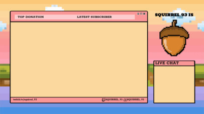 Placeit - Twitch Chat Rules Panel Maker Featuring an 8-Bit Acorn Clipart