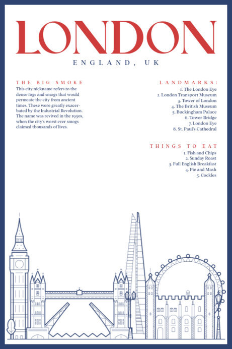 Placeit - Poster Design Template Featuring London's Main Landmarks