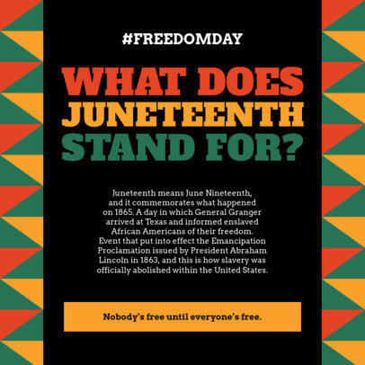 Placeit - Juneteenth-Themed Instagram Post Creator with Important Facts