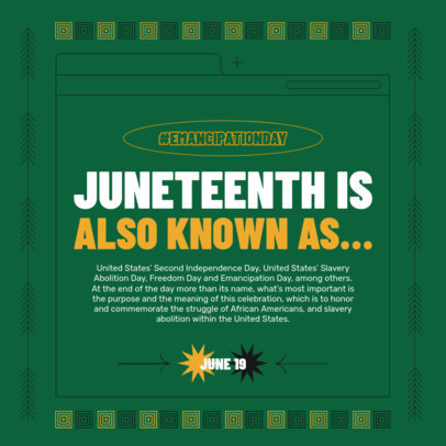 Placeit - Instagram Post Template Featuring Informative Juneteenth Facts