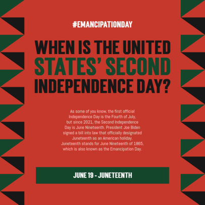 Placeit - Juneteenth-Themed Instagram Post Creator with Important Facts