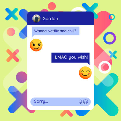 Placeit - WhatsApp-Inspired Chat Conversation-Themed Instagram Post ...