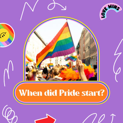 Placeit - Instagram Post Design Template for LGBT History Month