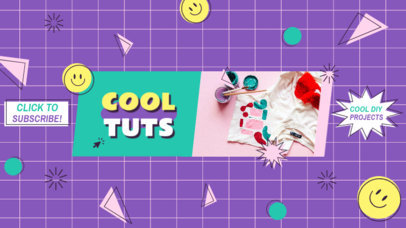 Placeit - YouTube Banner Template Featuring a Background Grid with ...