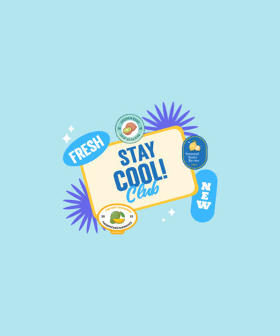 Placeit - Sticker-Themed T-Shirt Design Generator Featuring a Bright ...