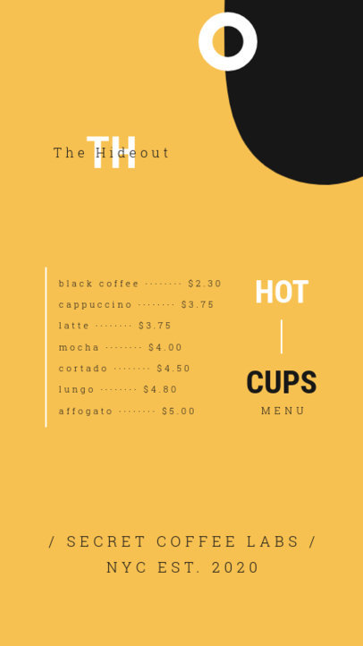 Placeit - Gourmet Coffee Menu Design Template for Instagram Stories
