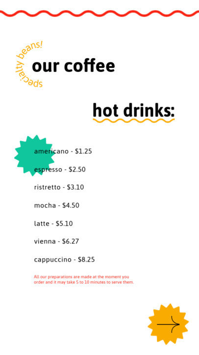 Placeit - Instagram Story Template for a Coffee Shop Featuring a Menu ...
